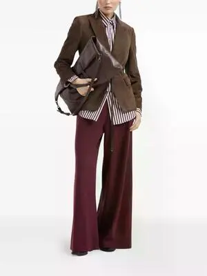 Brunello Cucinelli Suede Blazer With Monili Decoration - Brown