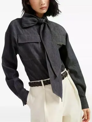 Brunello Cucinelli Pussy-bow Shirt - Blue