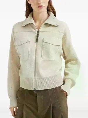 Brunello Cucinelli Double-knit Cardigan - Neutrals