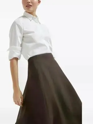 Brunello Cucinelli Silk Midi Skirt