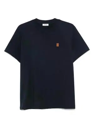 Sandro Leather Logo T-shirt - Blue
