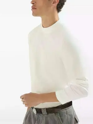 Brunello Cucinelli Cotton Jersey Long Sleeve Mock Neck T-shirt