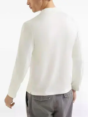 Brunello Cucinelli Cotton Jersey Long Sleeve Mock Neck T-shirt