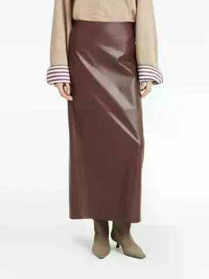 Brunello Cucinelli Leather Maxi Skirt