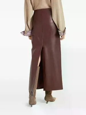 Brunello Cucinelli Leather Maxi Skirt