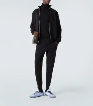 Prada Technical Cotton-blend Slim Pants