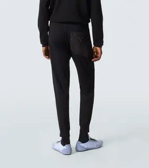 Prada Technical Cotton-blend Slim Pants