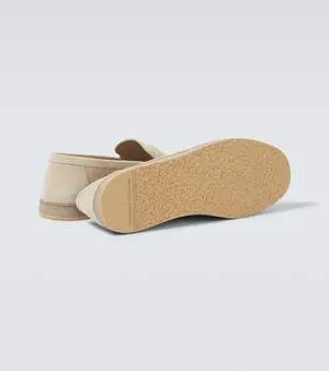 Brunello Cucinelli Suede Penny Loafers - Beige