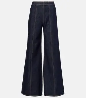 Ulla Johnson Bianca High-rise Wide-leg Jeans - Blue