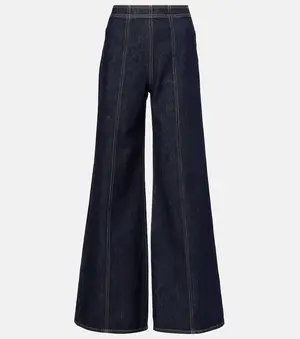 Ulla Johnson Bianca High-rise Wide-leg Jeans - Blue