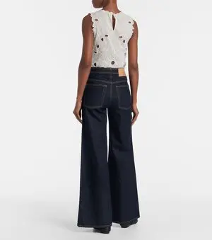 Ulla Johnson Bianca High-rise Wide-leg Jeans - Blue