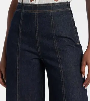 Ulla Johnson Bianca High-rise Wide-leg Jeans - Blue