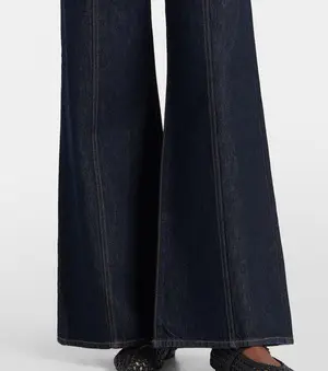 Ulla Johnson Bianca High-rise Wide-leg Jeans - Blue