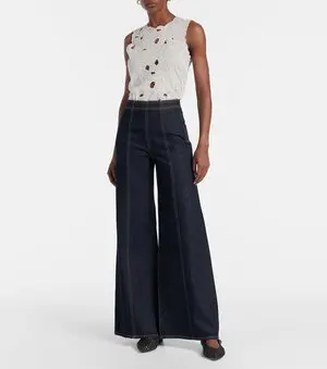 Ulla Johnson Bianca High-rise Wide-leg Jeans - Blue