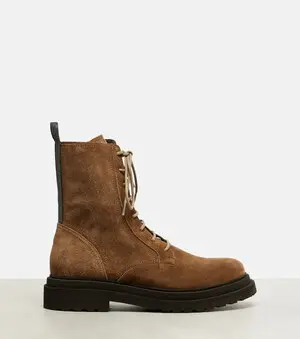Brunello Cucinelli Suede Combat Boots