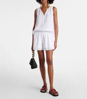 Velvet By Graham & Spencer Iris Eyelet Cotton Shorts - White