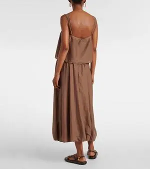 Velvet By Graham & Spencer Andrea Cotton And Silk Voile Top - Brown
