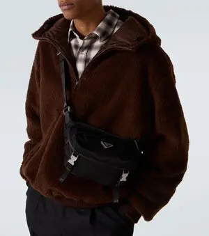 Prada Re-nylon Leather-trimmed Belt Bag - Black