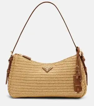 Prada Aimée Large Crochet Shoulder Bag - Neutrals