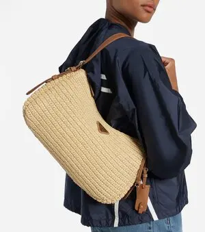 Prada Aimée Large Crochet Shoulder Bag - Neutrals