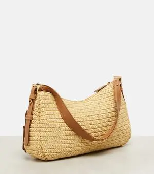 Prada Aimée Large Crochet Shoulder Bag - Neutrals