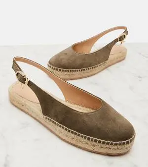 GIANVITO ROSSI Paz Suede Slingback Espadrilles - Green