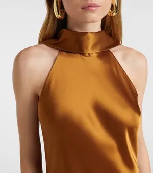 Galvan Sienna Halterneck Gown - Brown