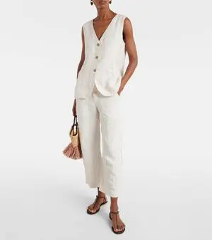 Velvet By Graham & Spencer Issa Linen Barrel-leg Pants