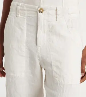 Velvet By Graham & Spencer Issa Linen Barrel-leg Pants