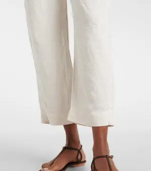 Velvet By Graham & Spencer Issa Linen Barrel-leg Pants