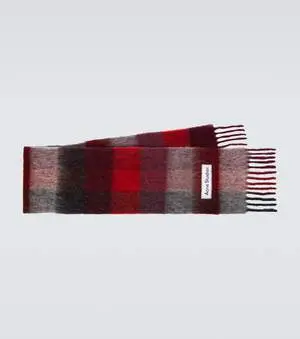 Acne Studios Checked Wool And Mohair Scarf - Multicoloured