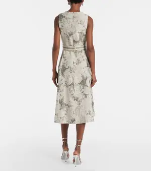 Max Mara Cotton-blend Jacquard Midi Dress