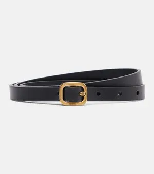 Loewe Loewe Black Calfskin Leather Belt With Antique Gold Buckle Black