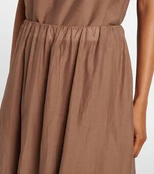 Velvet By Graham & Spencer Ines Cotton And Silk Voile Maxi Skirt - Brown