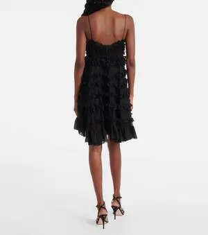Valentino Garavani Silk Tulle Mini Dress - Black