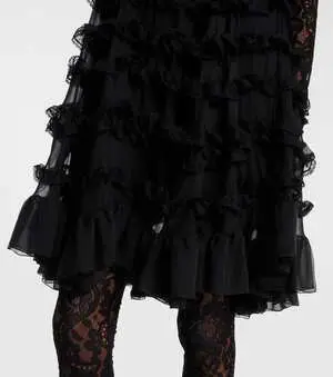 Valentino Garavani Silk Tulle Mini Dress - Black