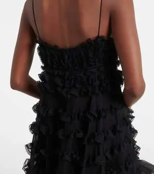 Valentino Garavani Silk Tulle Mini Dress - Black