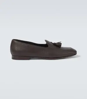 Manolo Blahnik Lennox Leather Loafers - Brown