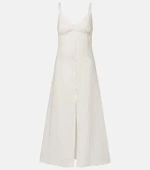 Velvet By Graham & Spencer Janet Linen Midi Dress - White