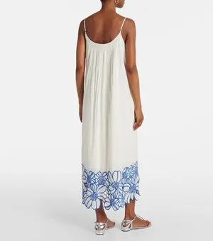 Velvet By Graham & Spencer Juliette Embroidered Cotton Midi Dress