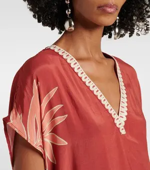 Velvet By Graham & Spencer Naomi Embroidered Printed Top