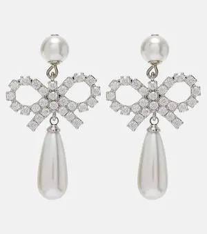 SELF-PORTRAIT Faux Pearl Drop Earrings - Silver
