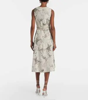 Max Mara Cotton-blend Jacquard Midi Dress