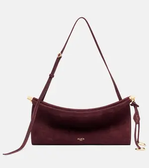 Alaïa Le Click Medium Suede Shoulder Bag - Burgundy
