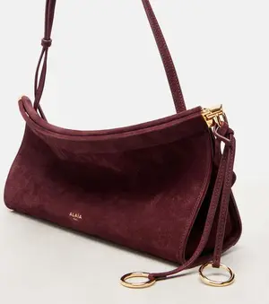 Alaïa Le Click Medium Suede Shoulder Bag - Burgundy