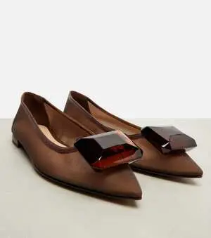 GIANVITO ROSSI Jaipur Embellished Ballet Flats