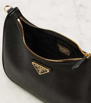 Prada Re-edition 2005 Leather Shoulder Bag - Black