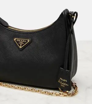 Prada Re-edition 2005 Leather Shoulder Bag - Black