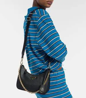 Prada Re-edition 2005 Leather Shoulder Bag - Black