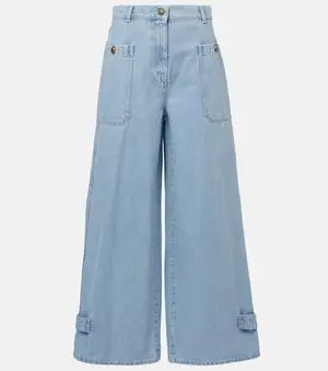 Max Mara Pugnale High-rise Wide-leg Jeans - Blue
